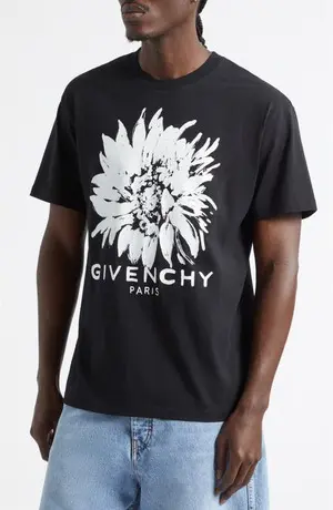 Givenchy Flower Graphic Logo Cotton T-shirt