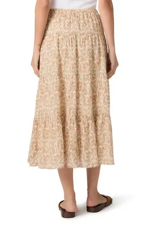 Paige Calabria Print Tiered Maxi Skirt