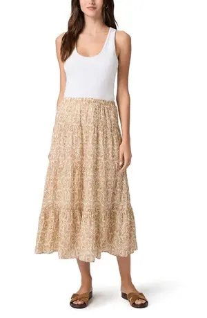 Paige Calabria Print Tiered Maxi Skirt