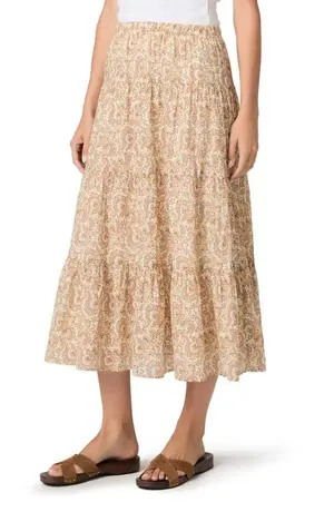 Paige Calabria Print Tiered Maxi Skirt