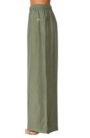 VIENS AVEC MOI The Riviera Cupro Wide Leg Pants