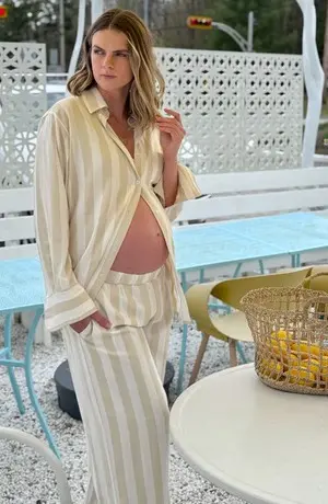 VIENS AVEC MOI Paloma Striped Long Sleeve Shirt