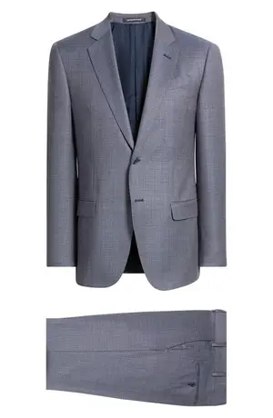 Emporio Armani Light Purple Mélange Virgin Wool Suit - Eggplant