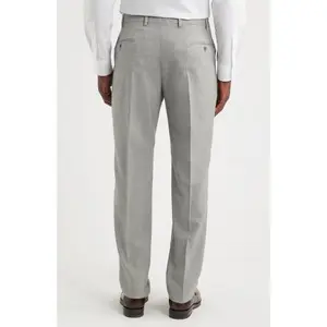 Emporio Armani Textured Virgin Wool Dress Pants - Grey
