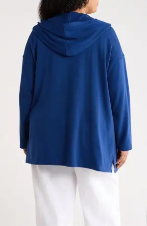 Eileen Fisher Organic Cotton Terry Hooded Jacket