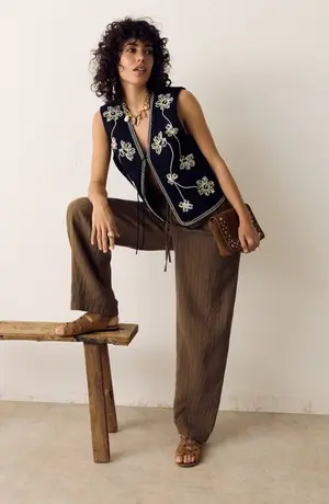 PER UNA BY M&S Embroidered Cotton Vest
