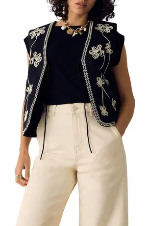 PER UNA BY M&S Embroidered Cotton Vest