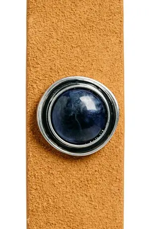 Rag & Bone Celia Studded Stone Leather Belt - Bronze