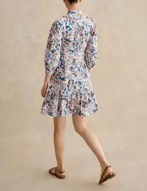 HOBBS LONDON 3/4 Sleeve Tie Waist Mini Dress