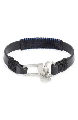 Caputo & Co Colorblock Leather Bracelet - Black