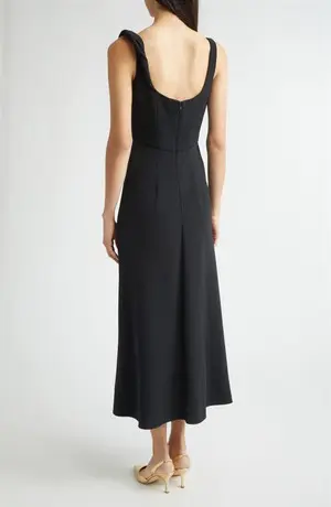 Lela Rose Peony Crochet Appliqué Milano Stitch Sweater Dress