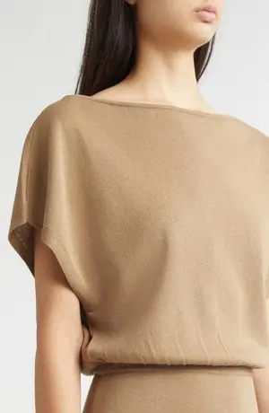 Lela Rose Slinky Blouson Sweater Dress