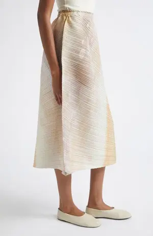 Issey Miyake Pleated Print Skirt