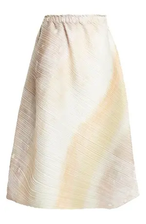 Issey Miyake Pleated Print Skirt