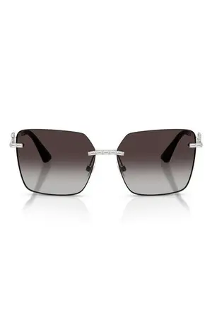 Dolce & Gabbana 59mm Rimless Square Sunglasses - Silver/grey Gradient
