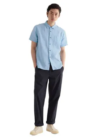 SEASALT CORNWALL Carne Short Sleeve Linen Button-up Shirt