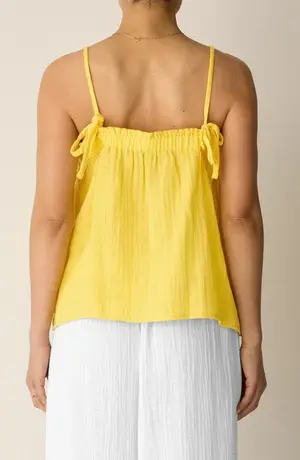 Eileen Fisher Organic Cotton Camisole With Tie Straps - Soleil