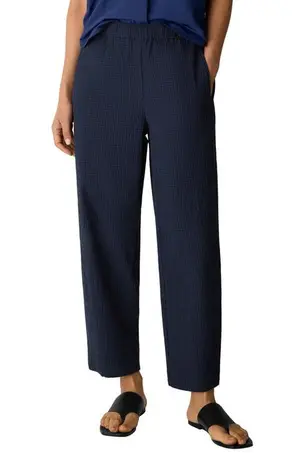 Eileen Fisher Ankle Lantern Pants In Organic Cotton Gauze - Deep Dive