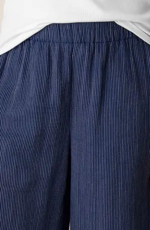 Eileen Fisher Stripe Wide Leg Ankle Pants