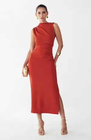 BWLDR BWLDR Rory Gathered Maxi Dress Copper