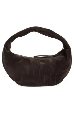 Khaite Mini Olivia Suede Hobo Bag - Ebano