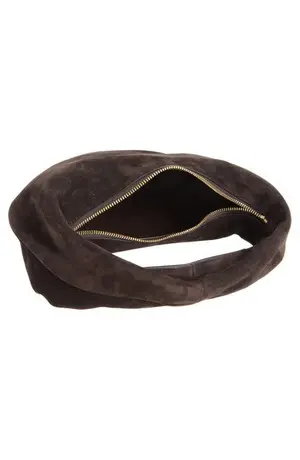 Khaite Mini Olivia Suede Hobo Bag - Ebano