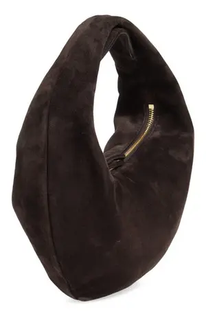 Khaite Mini Olivia Suede Hobo Bag - Ebano