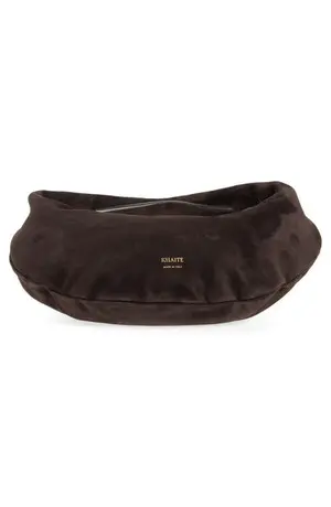 Khaite Mini Olivia Suede Hobo Bag - Ebano