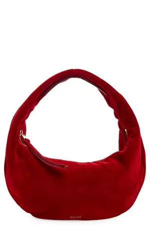 Khaite Mini Olivia Suede Hobo Bag - Ruby