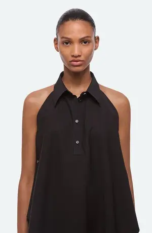 Helmut Lang Sleeveless Cotton Shirt - Black