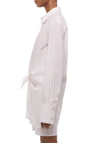 Helmut Lang Knotted Detail Cotton Shirtdress