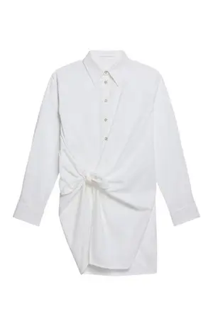 Helmut Lang Knotted Detail Cotton Shirtdress