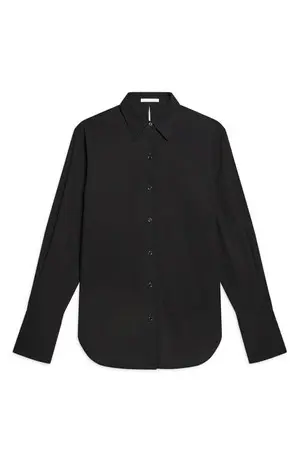 Helmut Lang Open Tie Back Cotton Shirt - Black