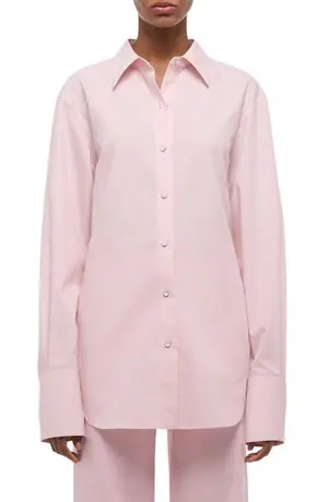 Helmut Lang Open Tie Back Cotton Shirt - Peony