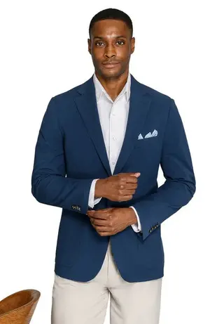 BROOKLYN BRIGADE Sterling Seersucker Blazer - Navy