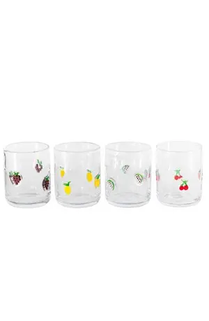 JEANNE FITZ Assorted Fruits Icon Glasses - Multi