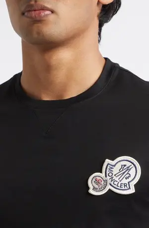 Moncler Logo Embroidered Cotton T-shirt
