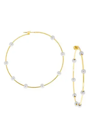 MARLYN SCHIFF Ball Hoop Earrings Gold/silver
