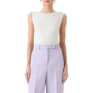 Akris Sleeveless Silk Sweater - Ecru