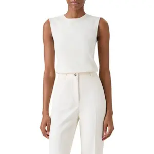 Akris Sleeveless Silk Sweater - Ecru