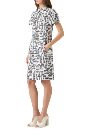 Akris Dance Movements Print Linen Shirtdress