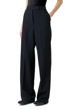 Akris Forest Wool Blend Straight Leg Pants