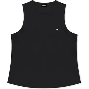 DALIX Lil Heart Cotton Jersey Tank - Black