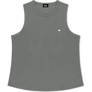 DALIX Lil Heart Cotton Jersey Tank - Shadow