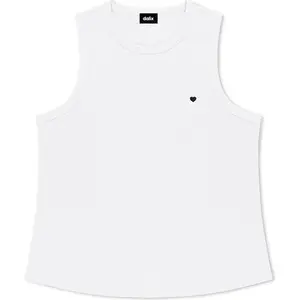 DALIX Lil Heart Cotton Jersey Tank - White