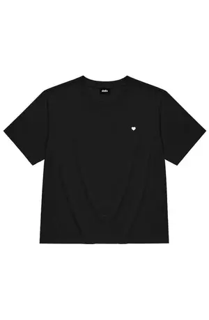 DALIX Lil Heart Relaxed Midweight Jersey Tee Black