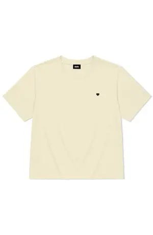 DALIX Lil Heart Relaxed Midweight Jersey Tee - Butter