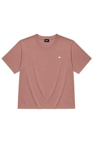 DALIX Lil Heart Relaxed Midweight Jersey Tee Hazy Pink