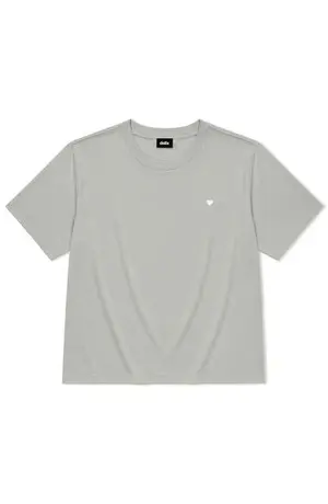 DALIX Lil Heart Relaxed Midweight Jersey Tee Storm Gray