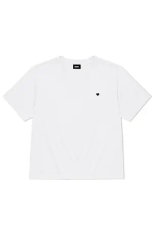 DALIX Lil Heart Relaxed Midweight Jersey Tee White